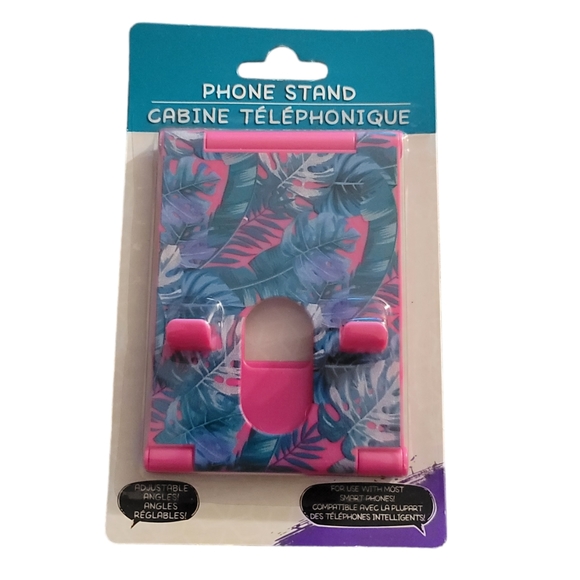 Accessories | Nwt Pink Blue Floral Print Phone Stand | Poshmark